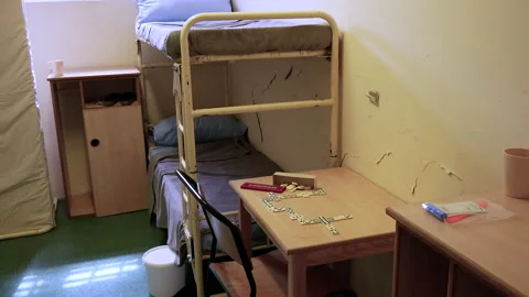 Inside A British Prison Cell. Home Envir... | Stock Video | Pond5
