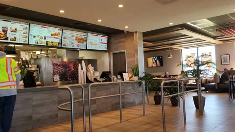 Inside of Burger King Lobby Restaurant O... | Stock Video | Pond5
