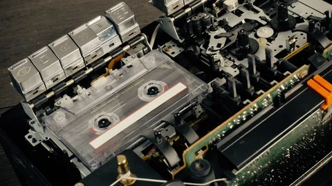 Inside cassette player. | Stock Video | Pond5