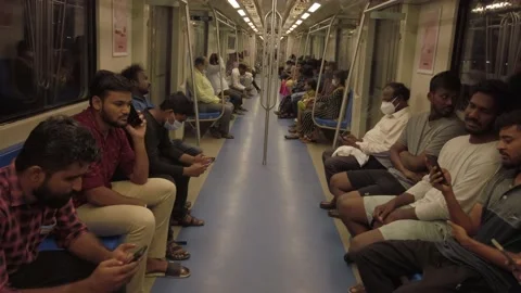 Inside of Chennai Metro Rail - Indian Me... | Stock Video | Pond5