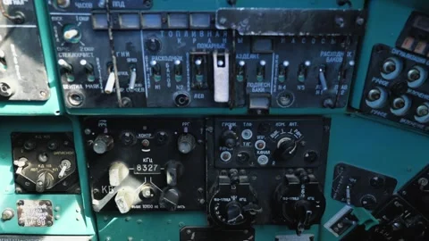 Inside the cockpit of the Mi-24 military... | Stock Video | Pond5