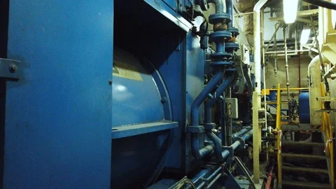 Inside of an engine room of an offshore ... | Stock Video | Pond5
