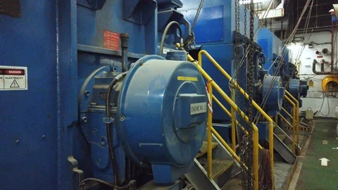 Inside of an engine room of an offshore ... | Stock Video | Pond5