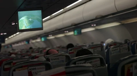 Inside a Flight going to Middle East. Fl... | Stock Video | Pond5