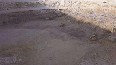 Inside the gold mining quarry. Mining tr... | Stock Video | Pond5