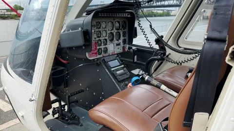 Inside helicopter cabin, control panel, ... | Stock Video | Pond5