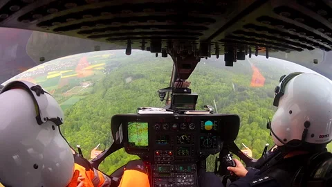 Inside Helicopter Cockpit with Pilot in ... | Stock Video | Pond5