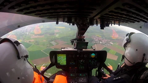 Inside Helicopter Cockpit with Pilot in ... | Stock Video | Pond5