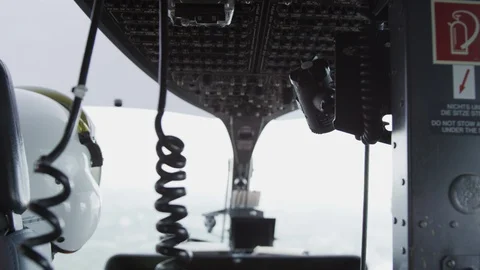 Inside Helicopter flying - cockpit view ... | Stock Video | Pond5