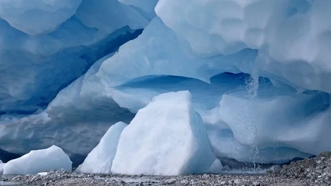 Inside of ice cave. White and blue melti... | Stock Video | Pond5