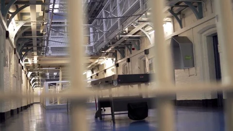 Inside Large Prison Block, Tilt Of Maxim... | Stock Video | Pond5