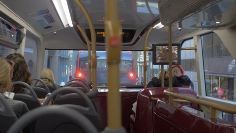 Inside The London Bus With Few People, H... | Stock Video | Pond5