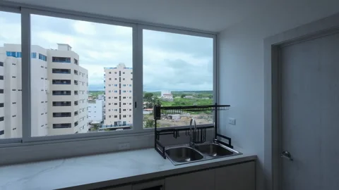 Inside The New Modern Kitchen Of An Apar... | Stock Video | Pond5