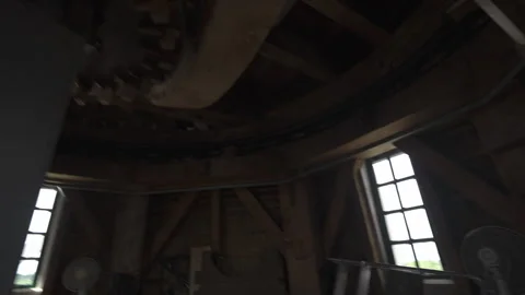 Inside old Netherlands windmill - wind e... | Stock Video | Pond5