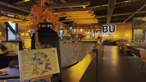 Inside Shabu Shabu Ede restaurant sushi ... | Stock Video | Pond5