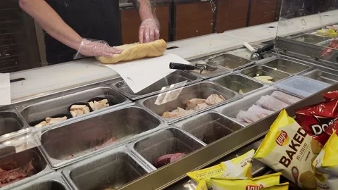 Inside of Subway Restaurant Meal Prep Ar... | Stock Video | Pond5