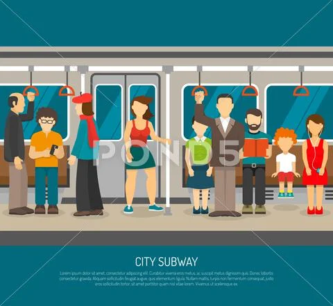 Inside Subway Train Poster: Royalty Free #61352946