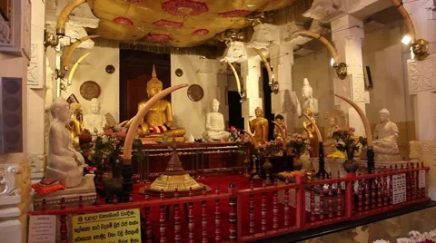 Inside the Temple of the Tooth in Kandy | Stock Video | Pond5