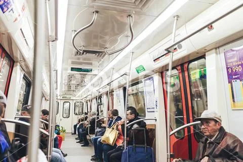 Inside the Train at the Underground Subway Metro Station ~ Hi Res ...