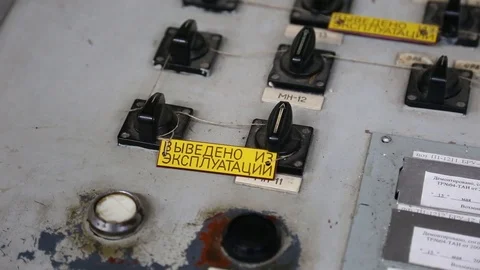 Inside the Unit 2 control room Chernobyl... | Stock Video | Pond5