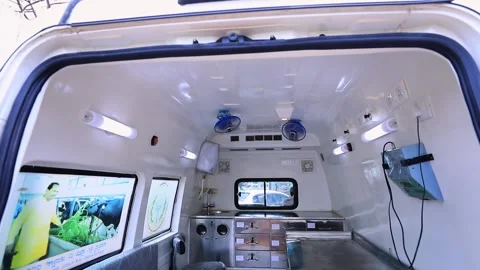 An inside view of animal ambulance with ... | Stock Video | Pond5