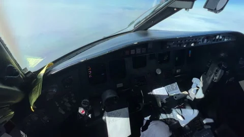 Inside view of a jet cockpit from the ca... | Stock Video | Pond5