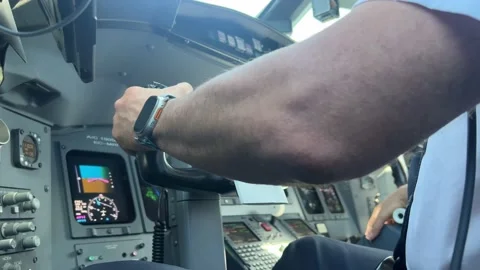 Inside view of a modern jet cockpit whil... | Stock Video | Pond5