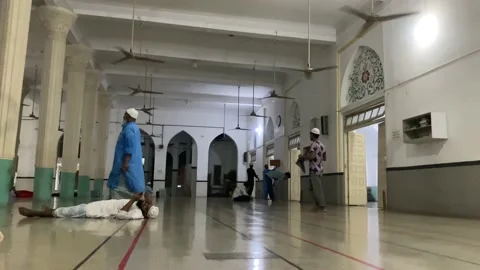 Inside View At Mosque With Fans Spinning... | Stock Video | Pond5
