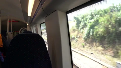 Inside view from train window , Europe c... | Stock Video | Pond5