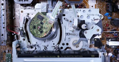 Inside View of VHS Tape Inserted into VC... | Stock Video | Pond5