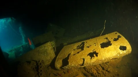 Inside view of wreck underwater of Pacif... | Stock Video | Pond5
