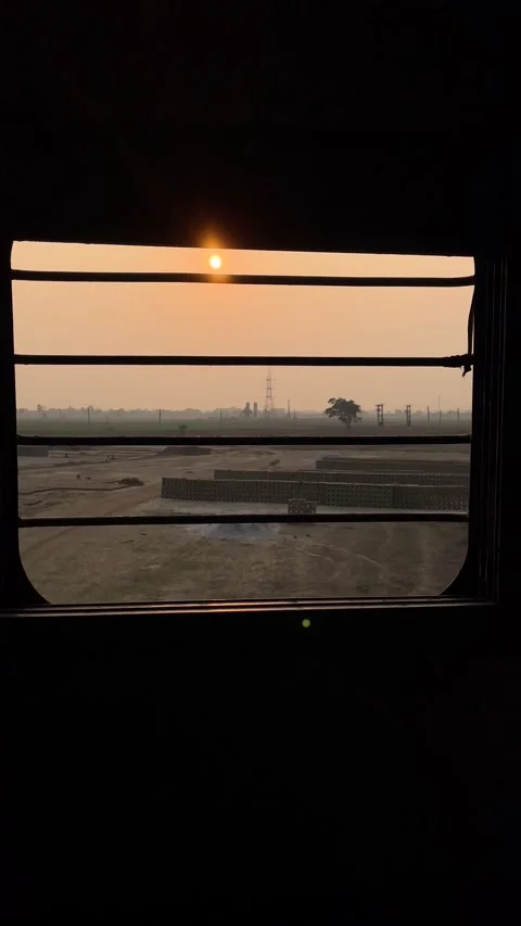 Inside window view from Indian train | Stock Video | Pond5