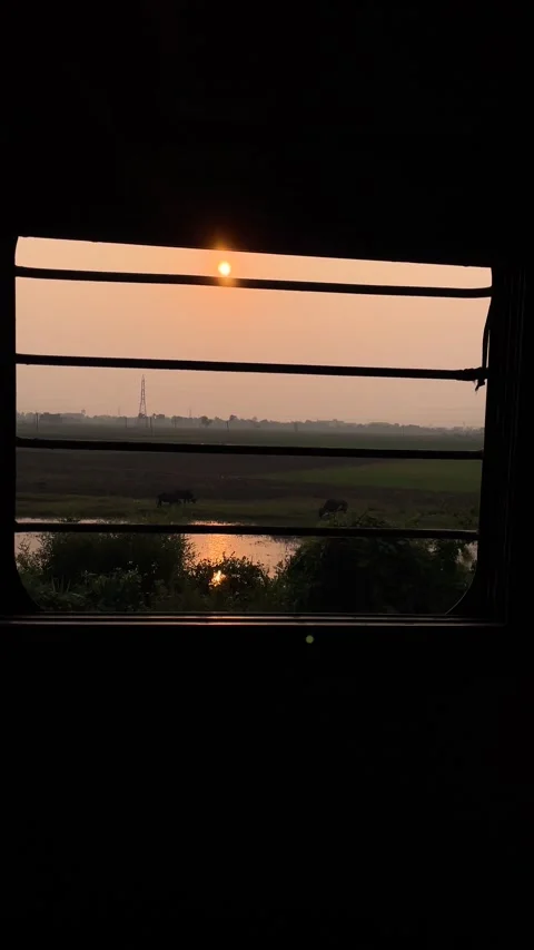 Inside window view from Indian train | Stock Video | Pond5
