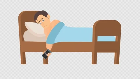 Insomnia. Animation of a person in bed c... | Stock Video | Pond5