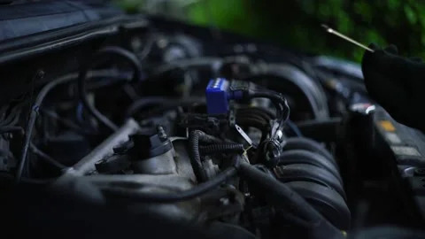 Inspection of the engine and checking th... | Stock Video | Pond5