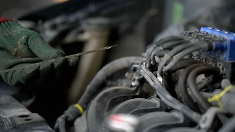 Inspection of the engine and checking th... | Stock Video | Pond5