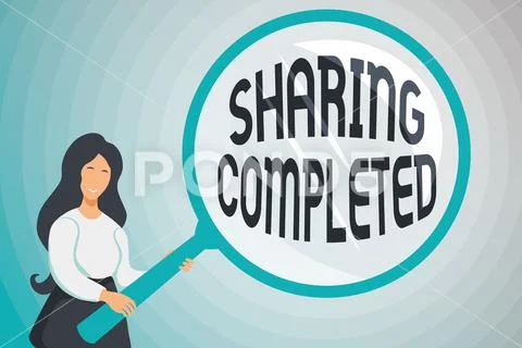 Inspiration showing sign Sharing Completed. Business overview to bring ...