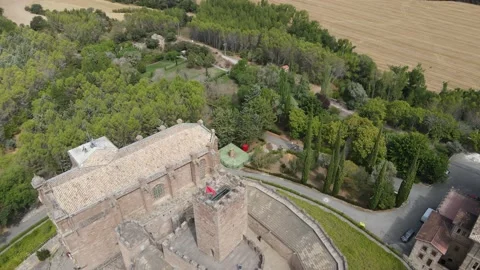 Inspiring medieval castle and basilica n... | Stock Video | Pond5