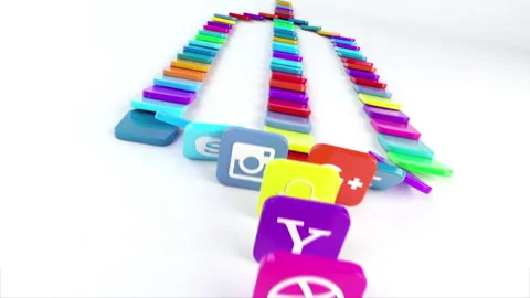 Instagram 3D Animated social media icons | Stock Video | Pond5