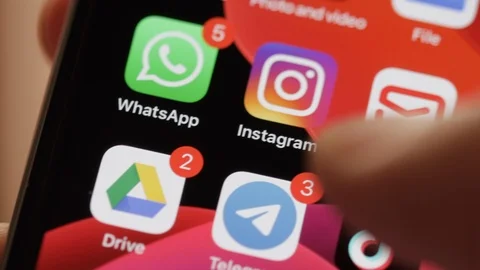 Instagram icon typing and scroll. Close ... | Stock Video | Pond5