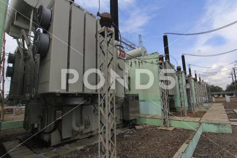 Installation of power transformers and high voltage substations Stock ...