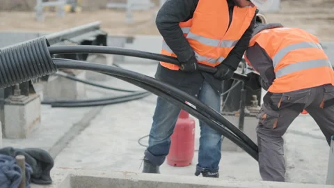 Installation work during the constructio... | Stock Video | Pond5