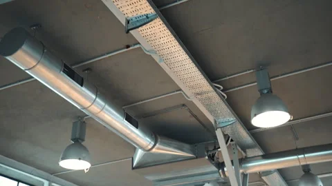 Installed ventilation system in loft des... | Stock Video | Pond5