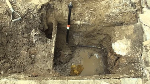 Installed water connection to house with... | Stock Video | Pond5