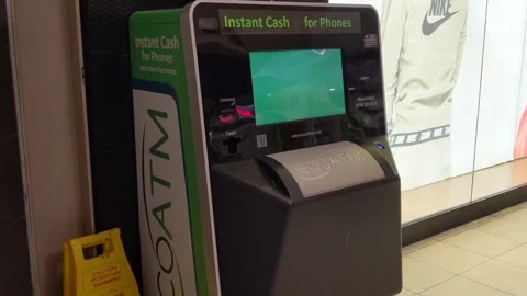 Instant Cash for Phones Machine - Shoppi... | Stock Video | Pond5