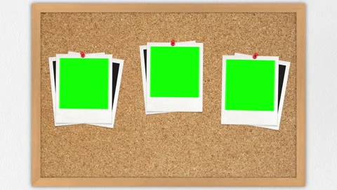 Instant Photo Frames On Cork Board Backg... | Stock Video | Pond5
