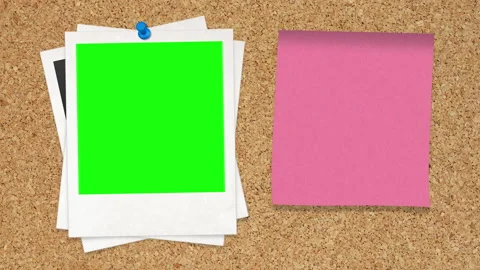 Instant Photo Frames On Cork Board Backg... | Stock Video | Pond5