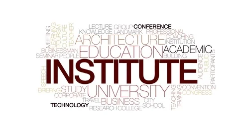 Institute animated word cloud, text desi... | Stock Video | Pond5