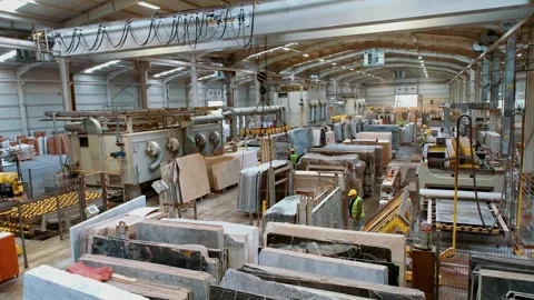 Integrated Marble Production Line Overvi... | Stock Video | Pond5