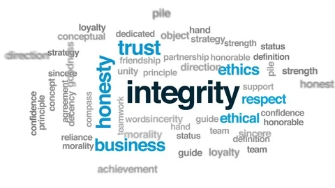 Integrity animated word cloud, text desi... | Stock Video | Pond5